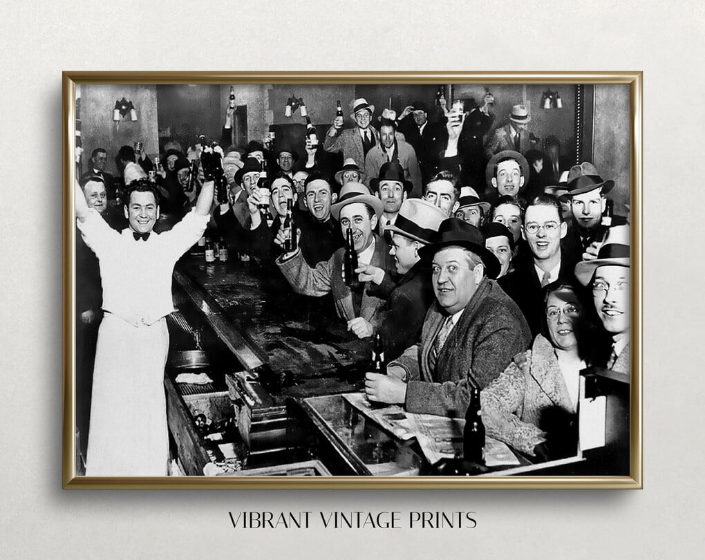 Prohibition Wall Art, Black And White Art, Vintage Wall Art, Bar Wall ...