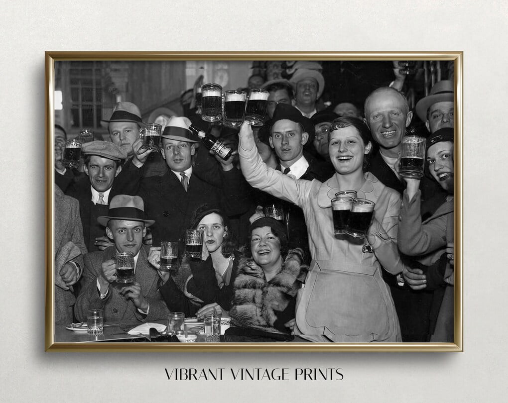 Prohibition Wall Art, End Of Prohibition, Black And White Art, Vintage ...