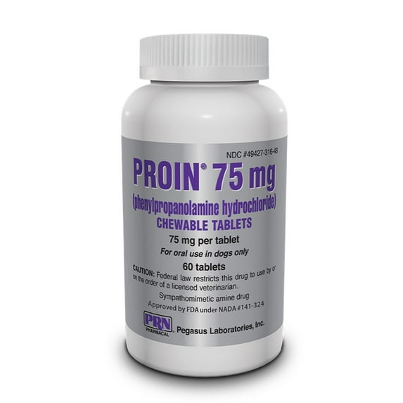Proin (Phenylpropanolamine Hydrochloride) Chewable Tablets, 75MG ...