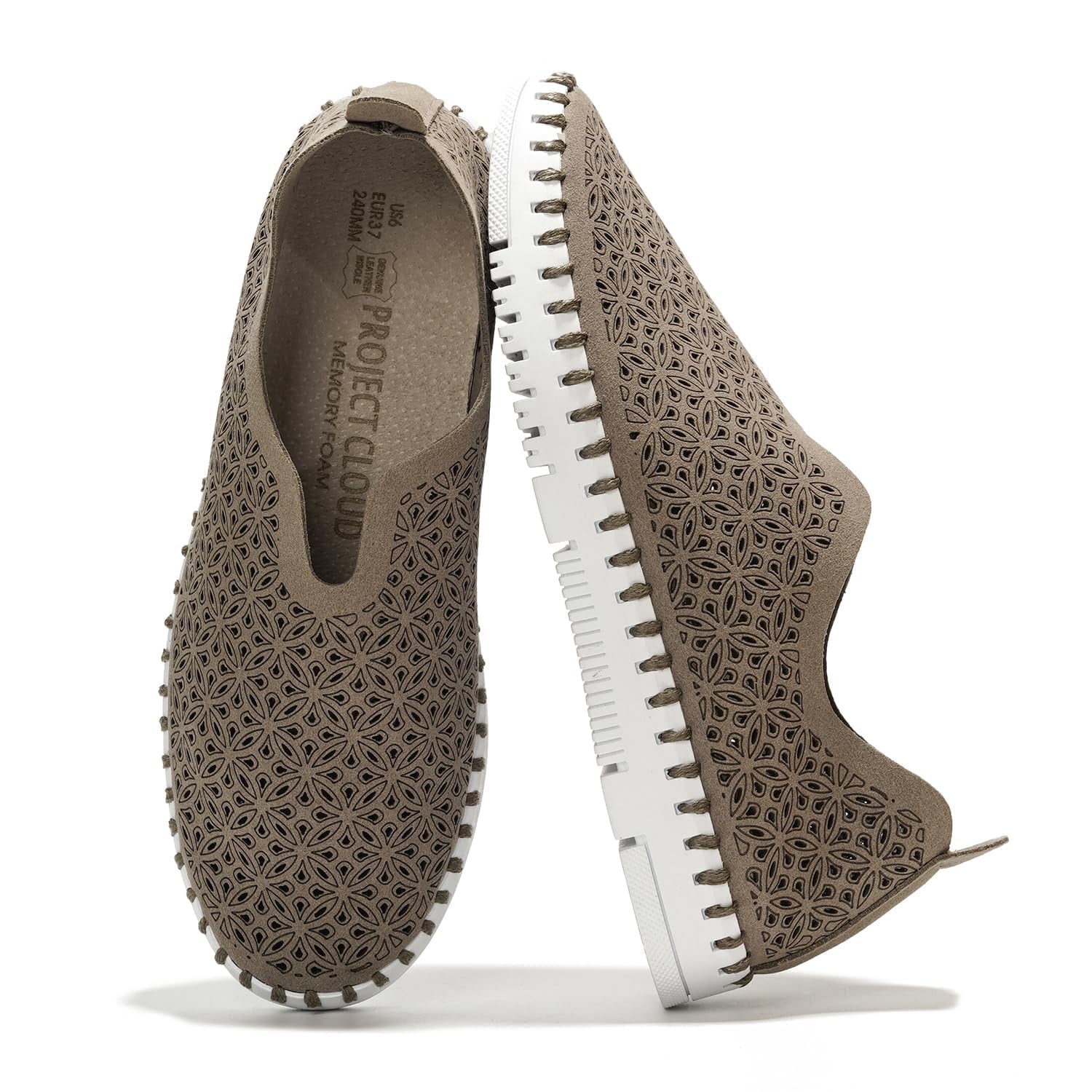 Project Cloud Women's Slip-On Sneakers, Memory Foam Loafers, Lightweight Shoes for Women (Rose ...