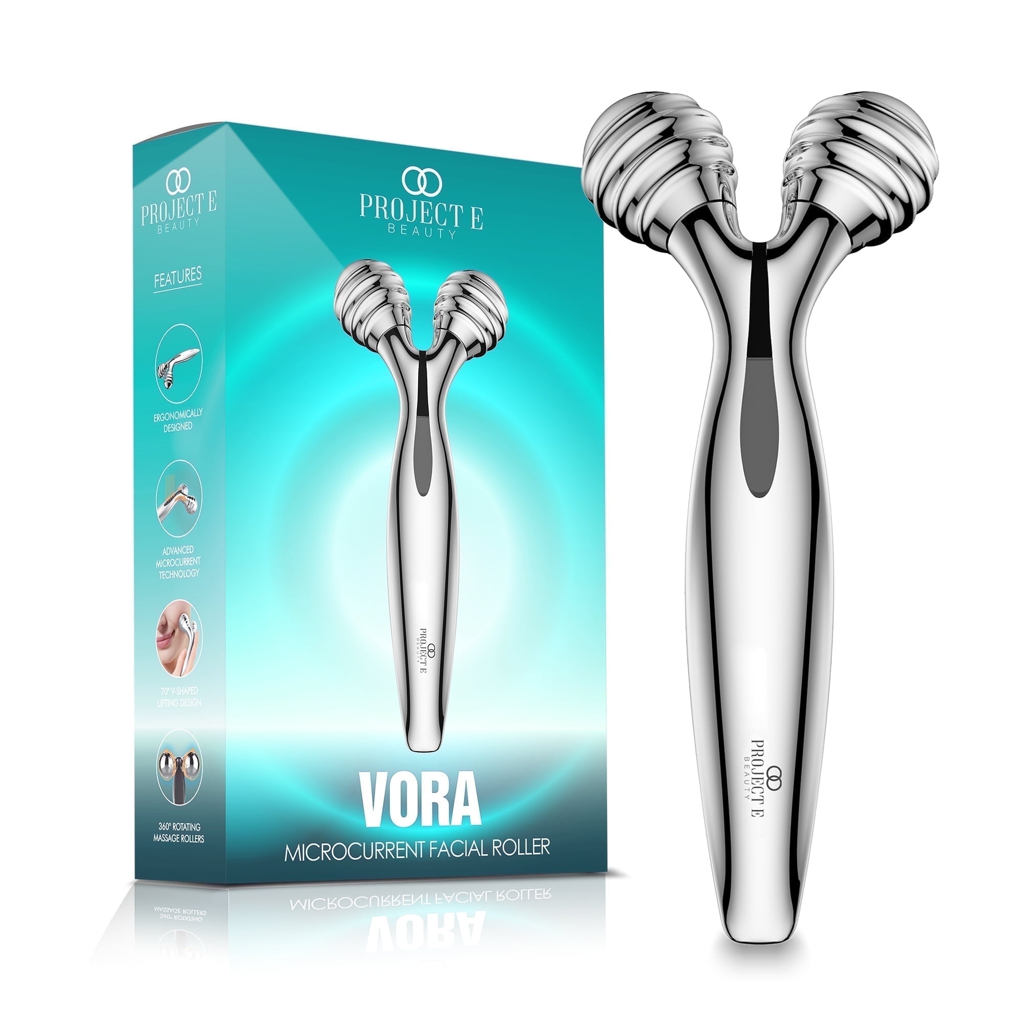 Project E Beauty VORA | Mild Microcurrent Facial Roller | Massager for Instant Facelift | Spa ...