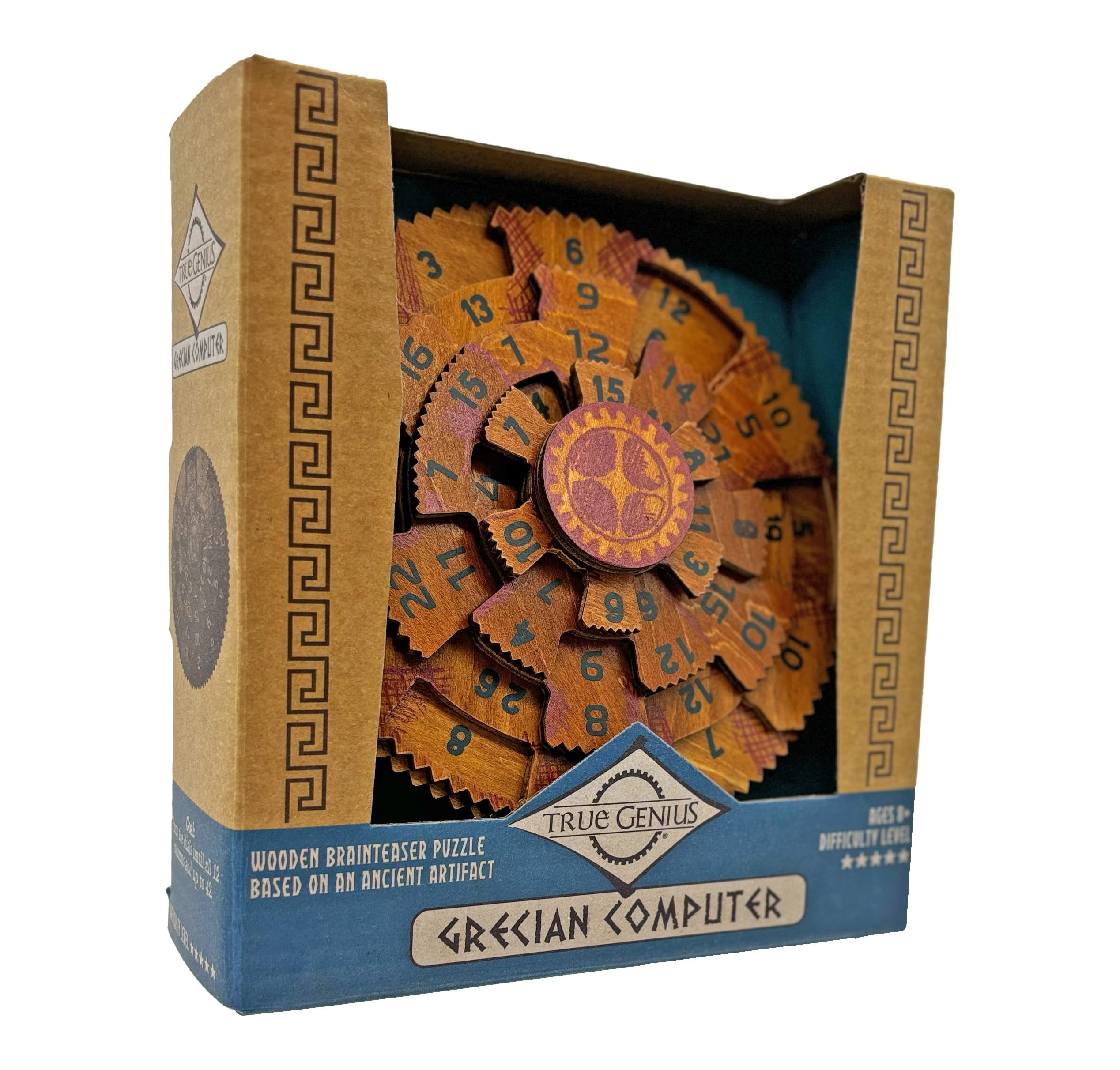 Project Genius Grecian Computer STF9 Mechanical Math Puzzle, Wooden ...