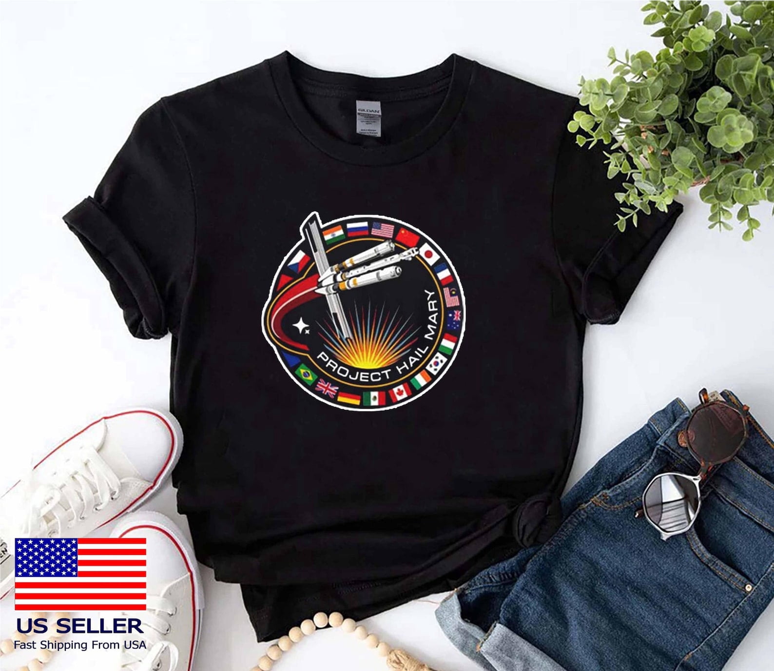 Project Hail Mary Spaceship Mission Patch Graphic Shirt, International ...