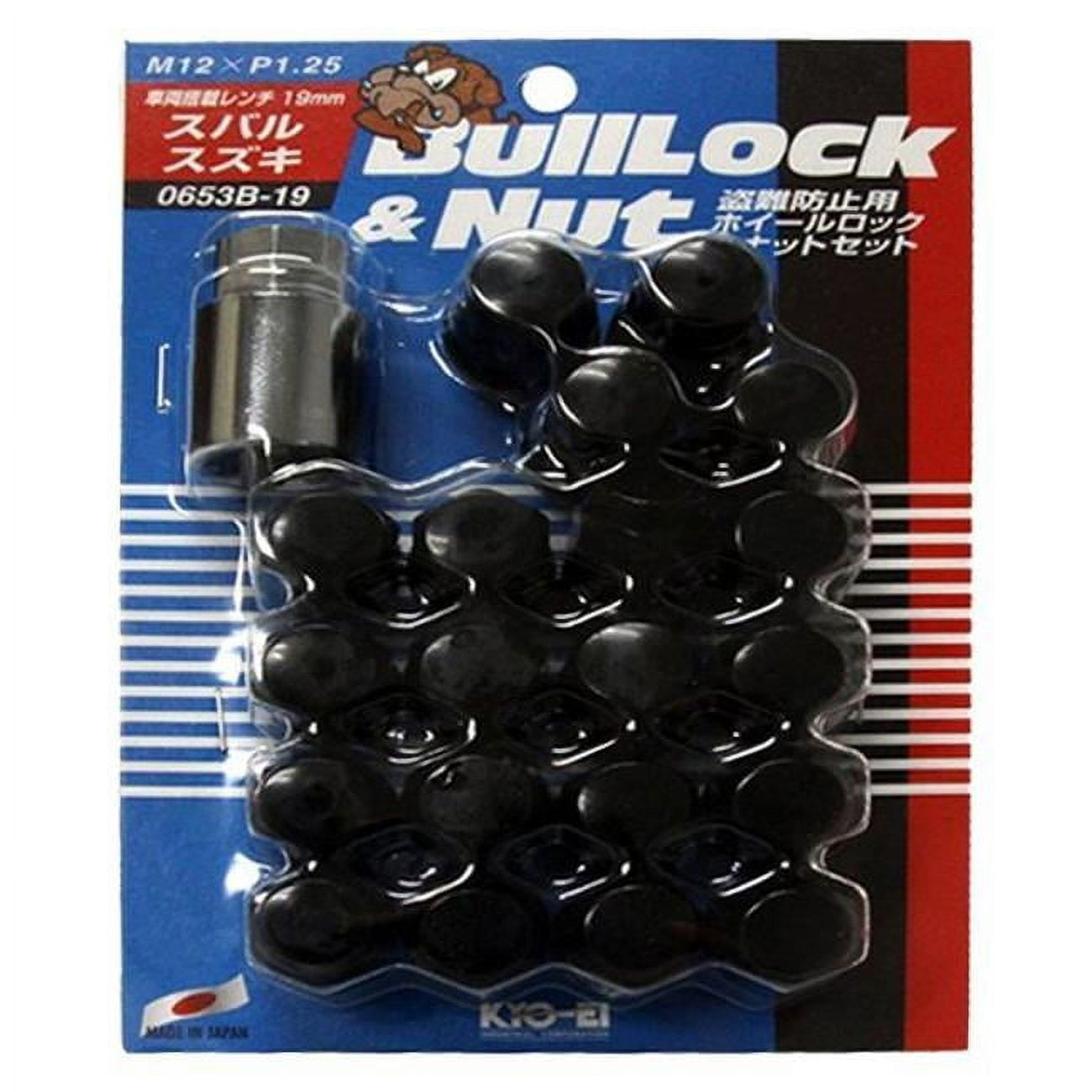Project Kics 12 x 1.25 16 LUGS Plus 4 LOCKS Black Bullock & Nut Set ...