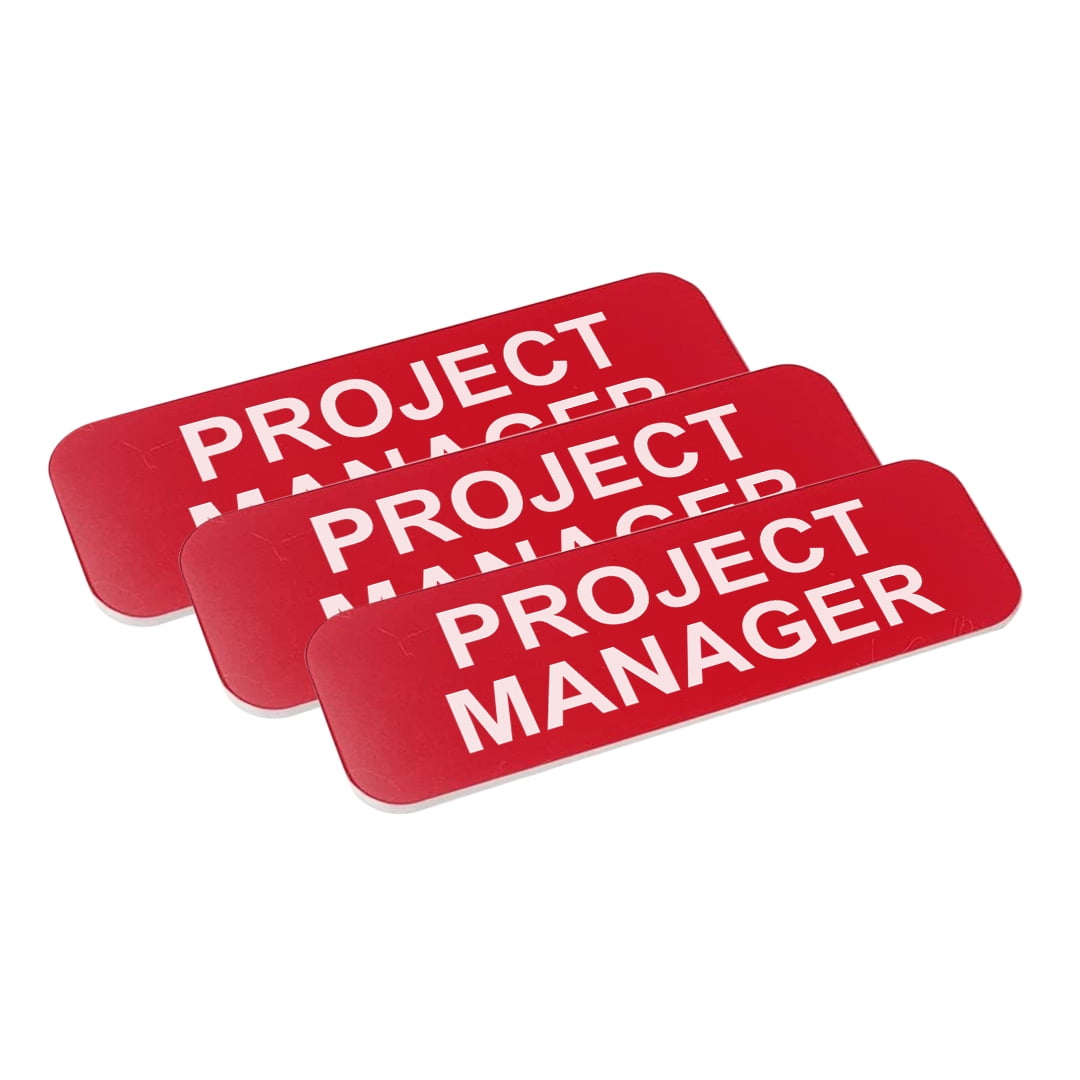 Project Manager 1 x 3" Name Tag/Badge, Red, (3 Pack) - Walmart.com