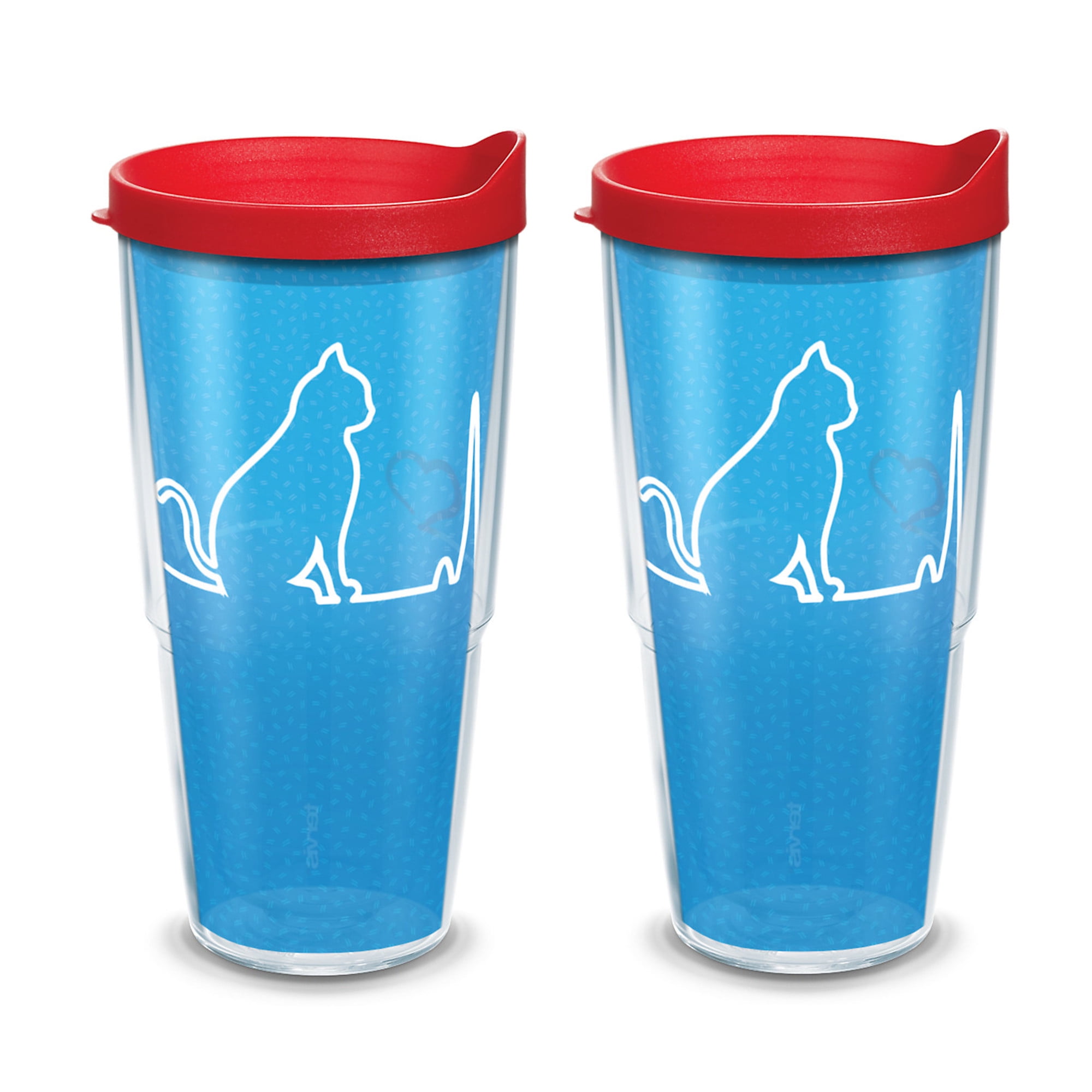 Project Paws Cat Heartbeat 24 oz Tumbler with lid, 2 Pack - Walmart.com