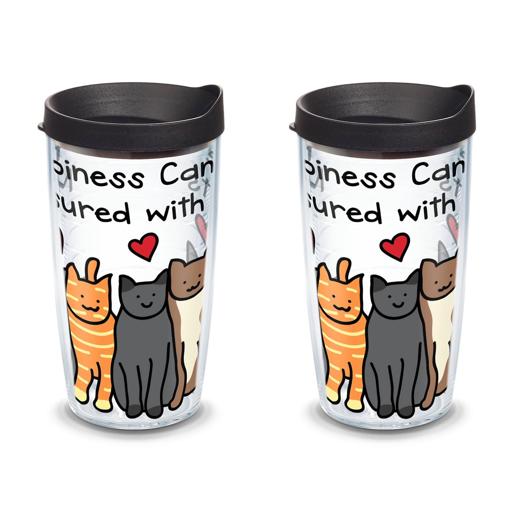 Project Paws Happiness Can Be Measured With Cats 16 oz Tumbler with lid ...