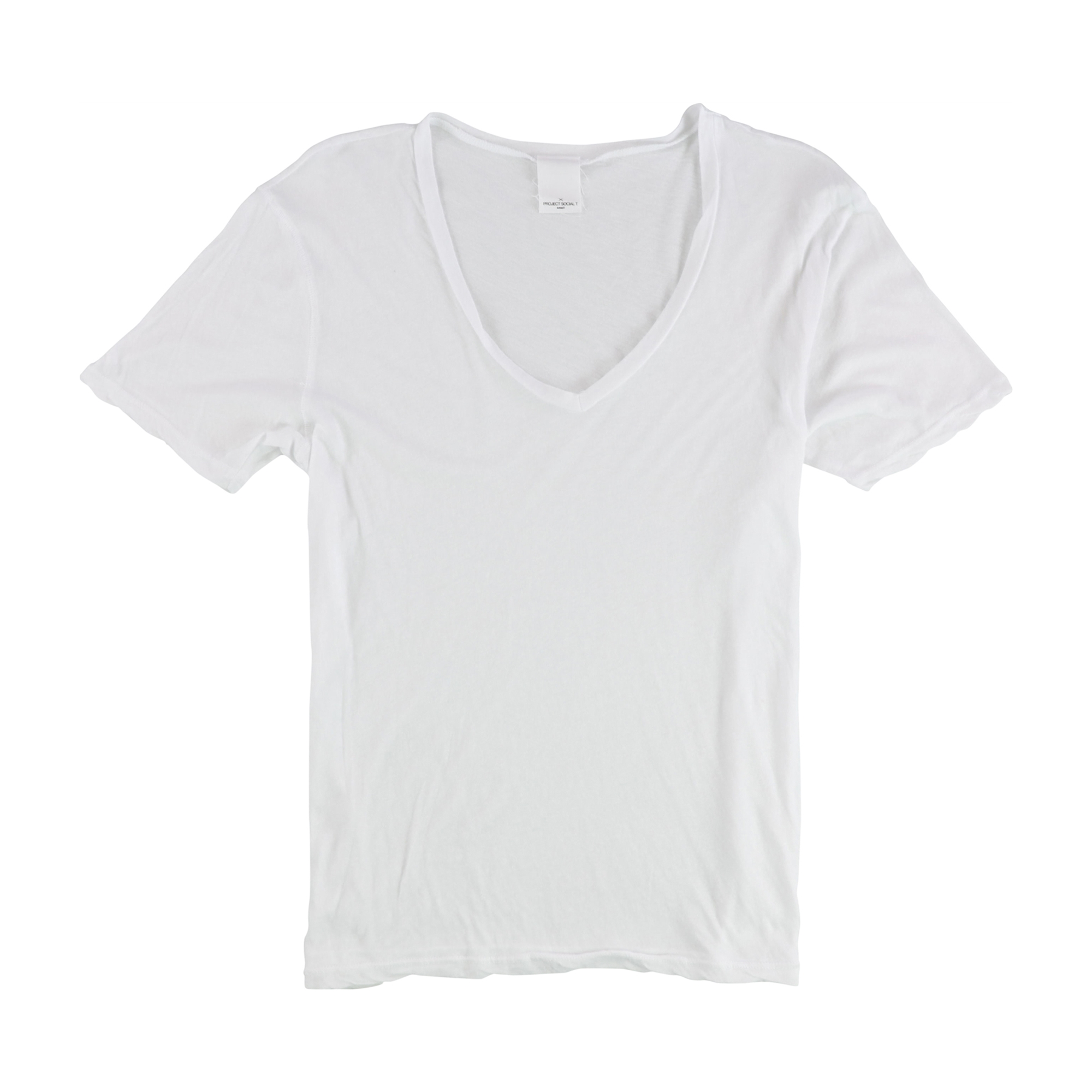 Project Social T Womens Light Weight Solid Basic T-Shirt, White, Small ...