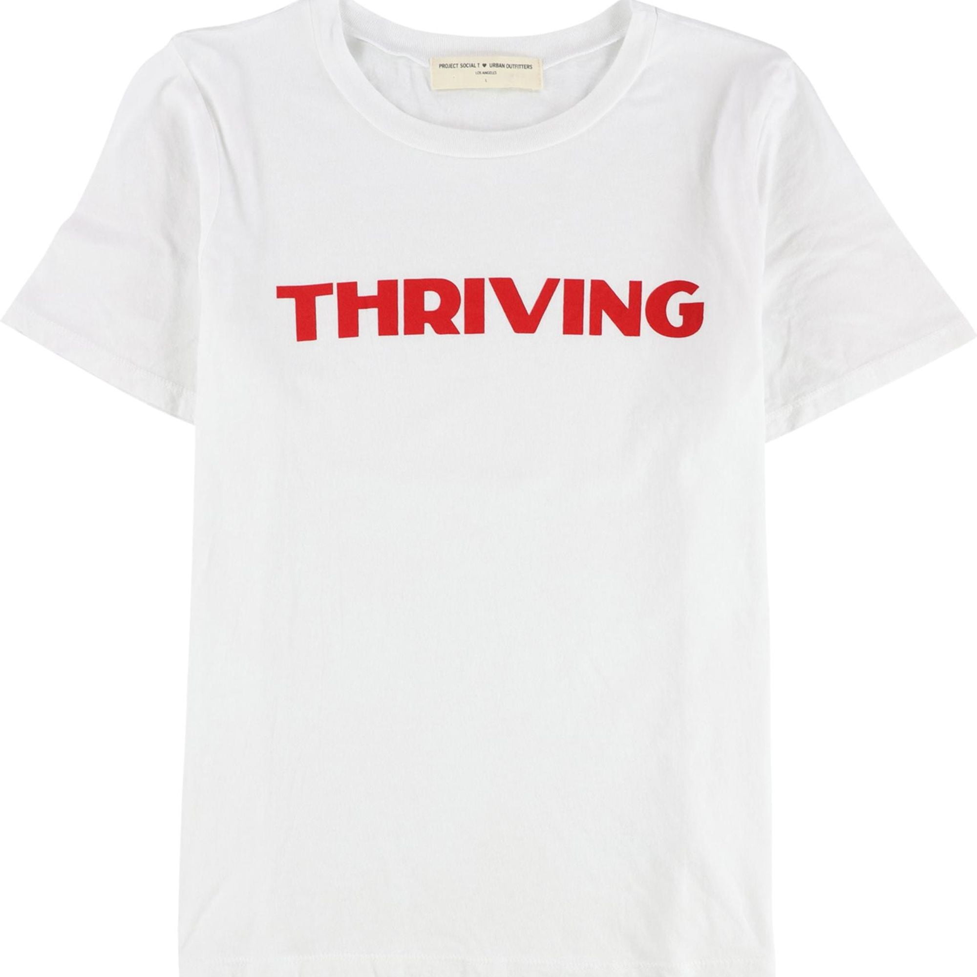 Project Social T Womens Thriving Graphic T-Shirt, White, Large ...