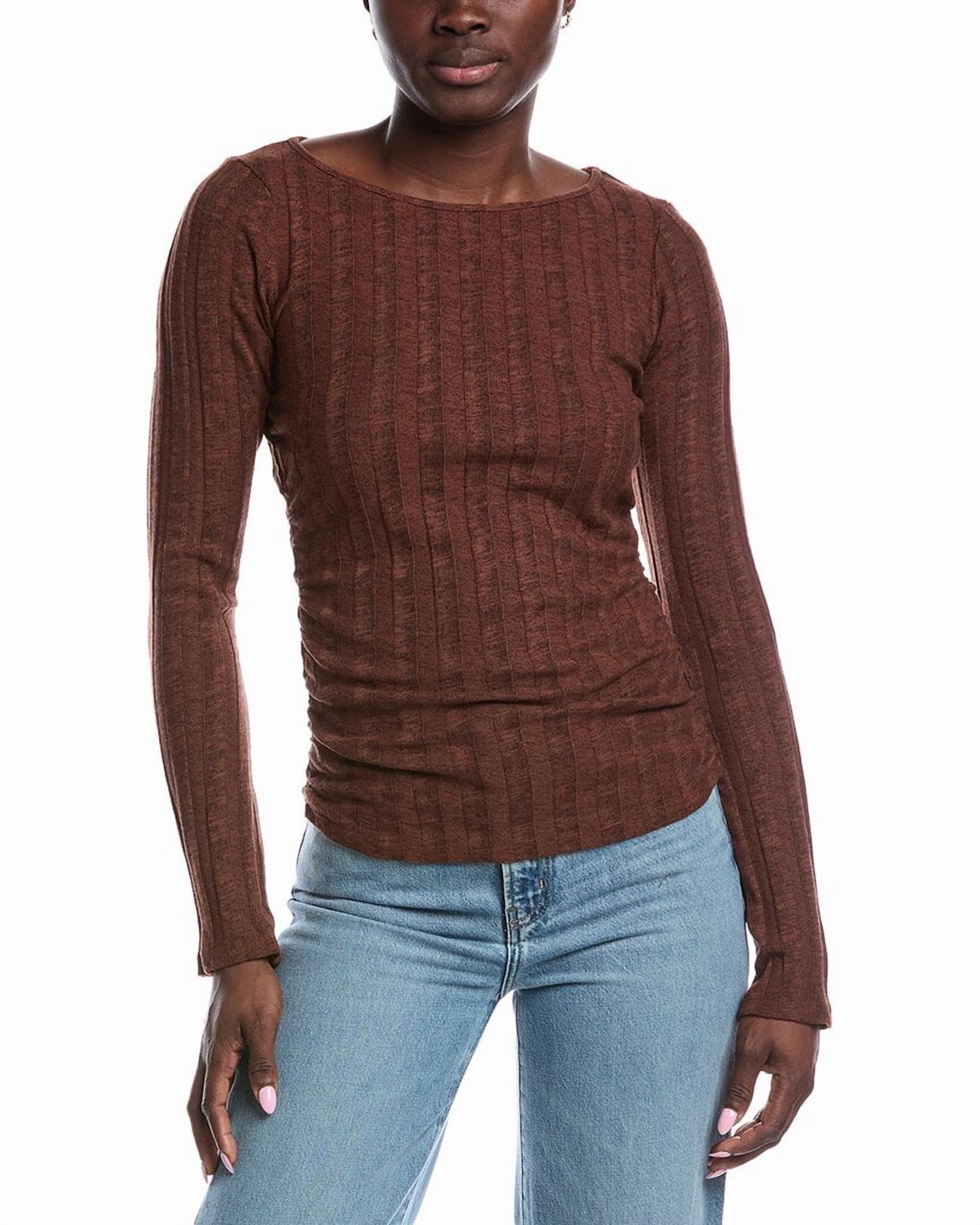 Project Social T womens Sanna Boat Neck Sweater, l, Brown - Walmart.com