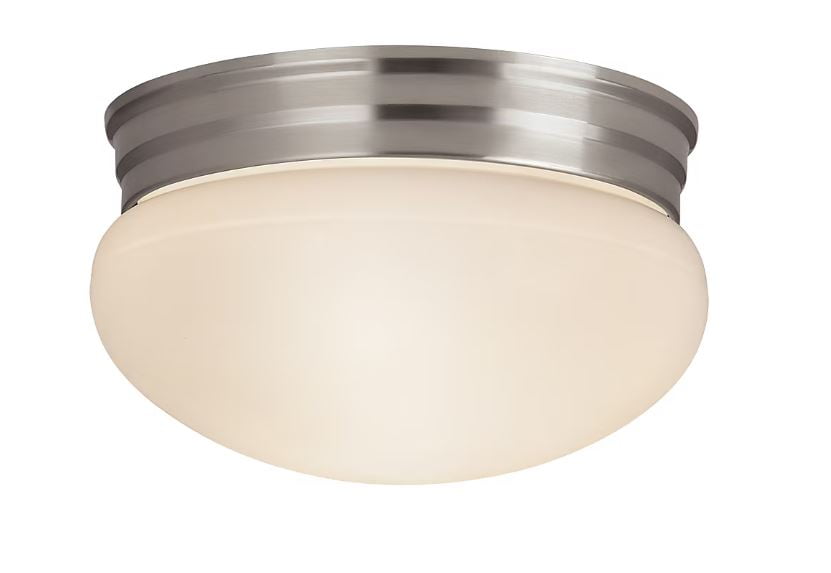 Project Source 1-Light 9.25-in Brushed Nickel Flush Mount Light ...