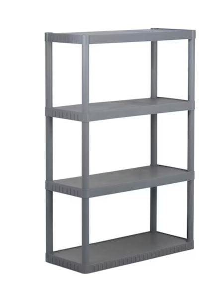 Project Source Plastic 4-Tier Utility Shelving Unit (34.75-in W x 15.06 ...