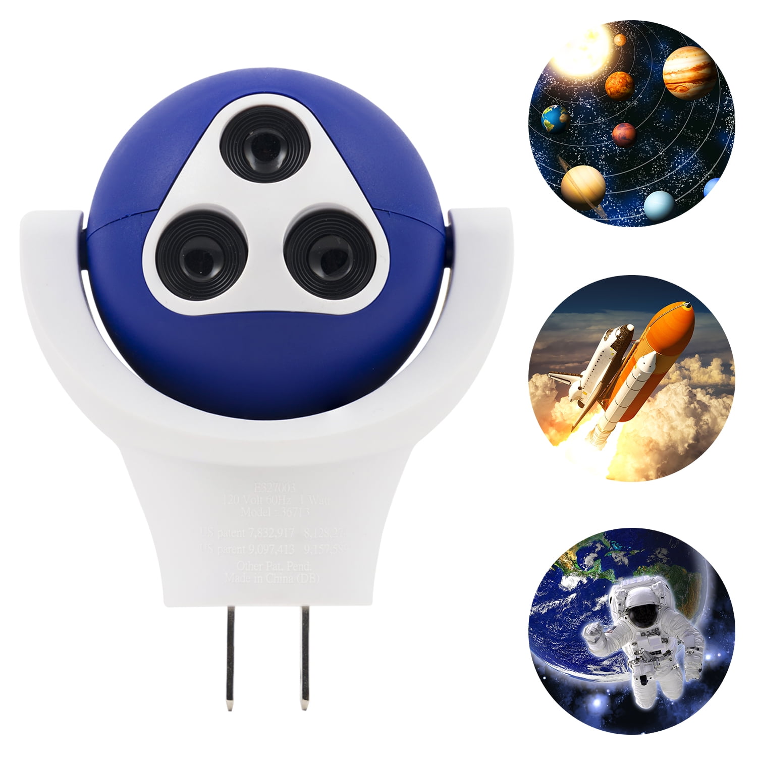Projectables 3-Image Space LED Plug-in Night Light– 36713 - Walmart.com