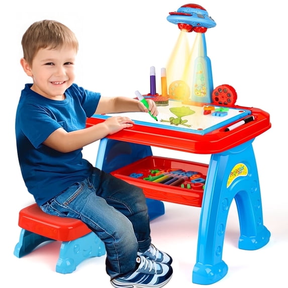 Flooyes Drawing Projector table for Kids, Learning Projector table Toys ...