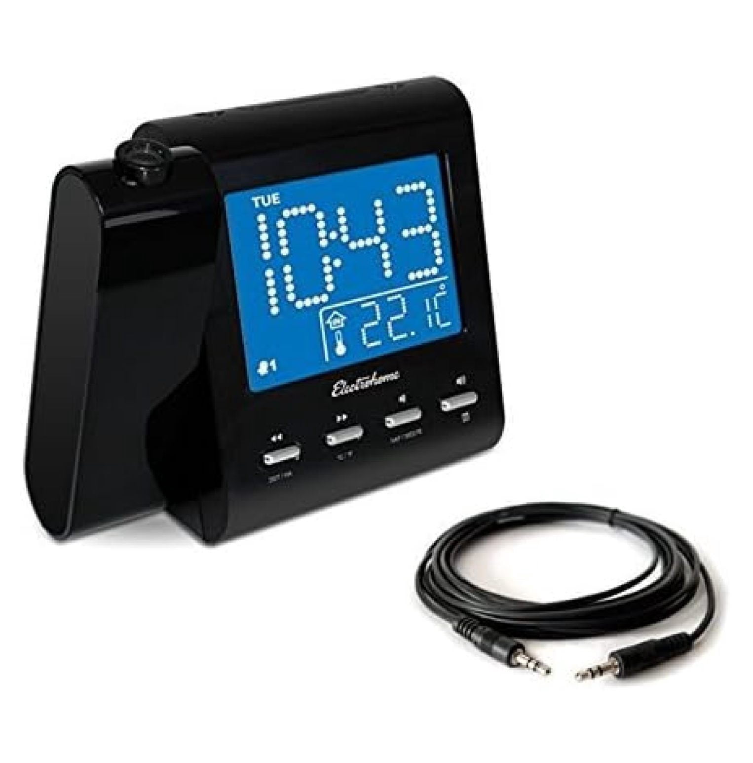 Projection Alarm Clock with AM/FM Radio, Battery Backup, Auto Time Set ...