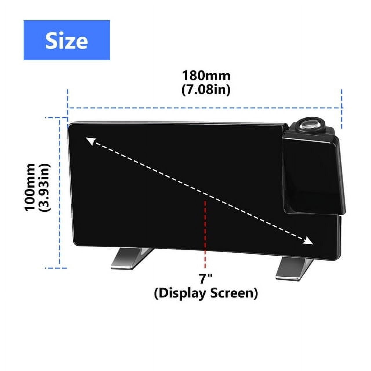 Projection Alarm Clock for Bedroom Ceiling, 7'' LED Curved Screen ...