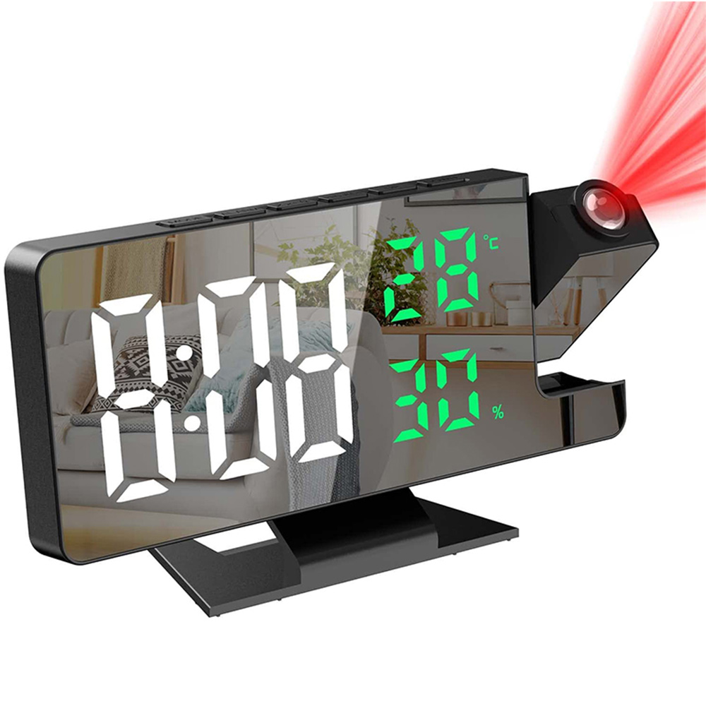 Projection Alarm Clock for Bedroom, Large Digital Clock with 180 ...
