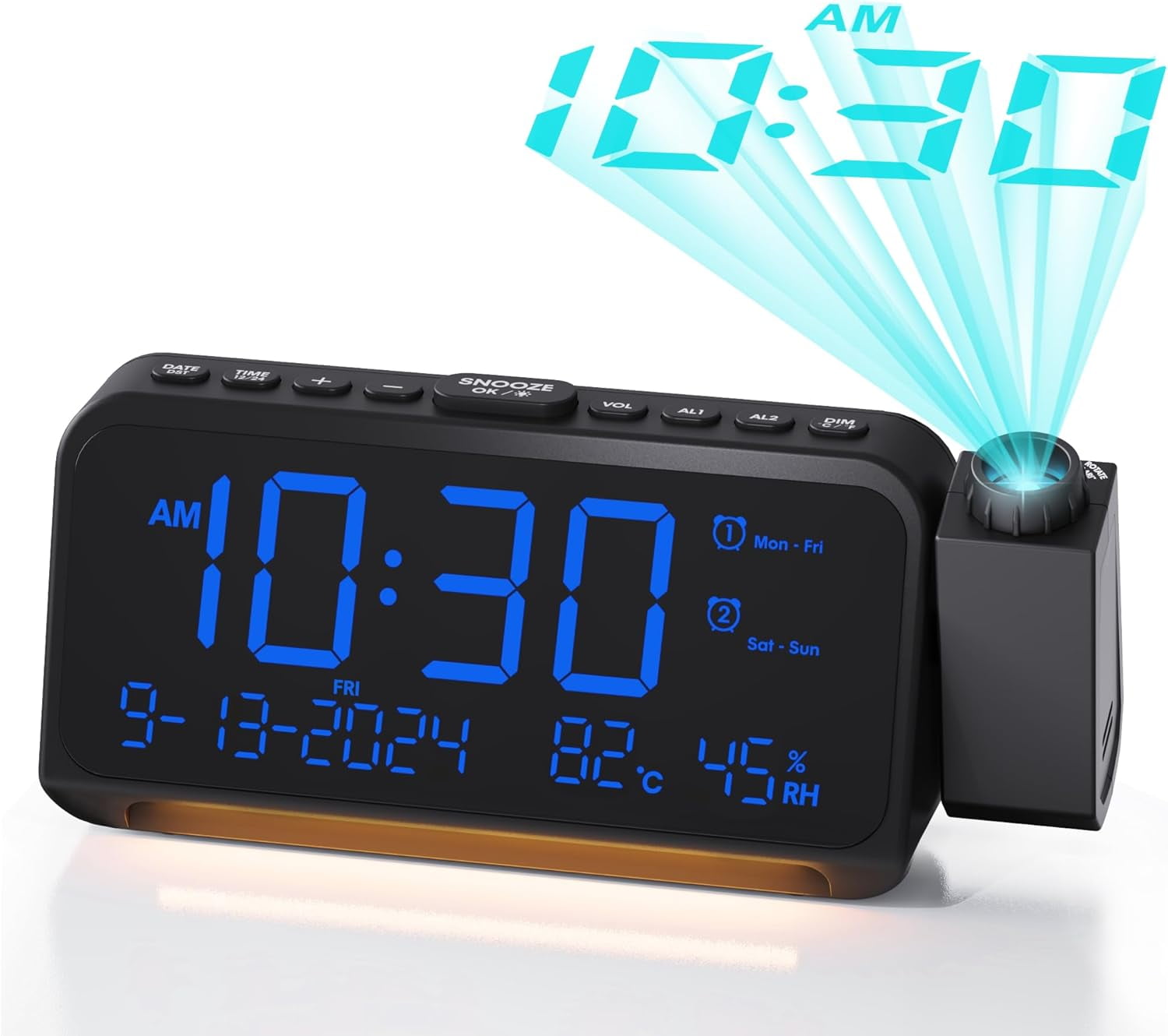 Projection Alarm Clock for Bedroom | Projects Time on Wall Ceiling ...