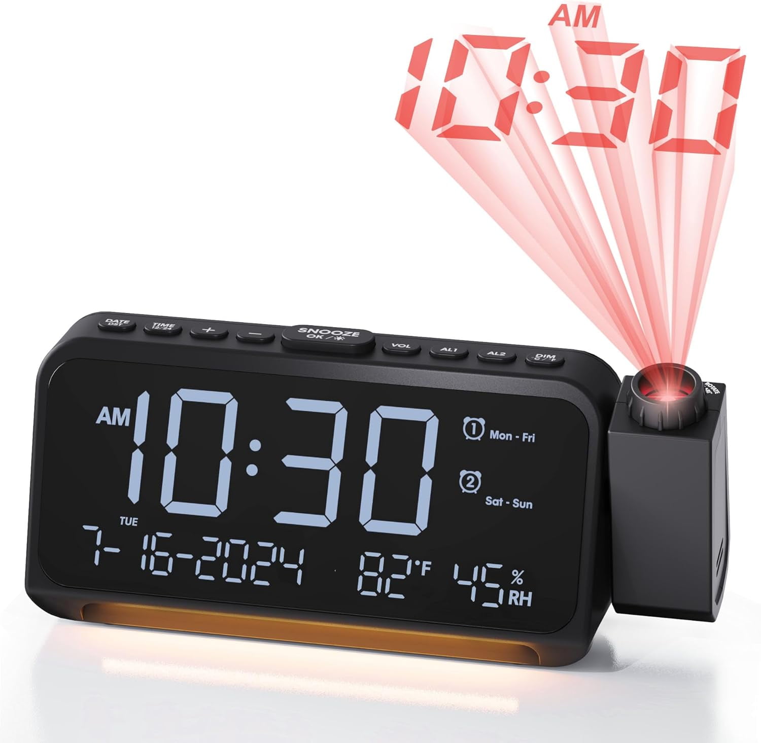 Projection Alarm Clock for Bedroom | Projects Time on Wall Ceiling ...