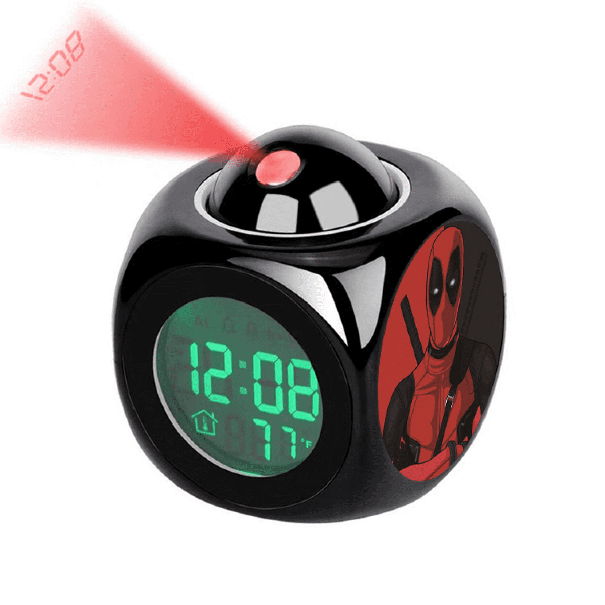 Projection Alarm Clock, Cartoon Deadpool Pattern Digital Alarm Clock ...