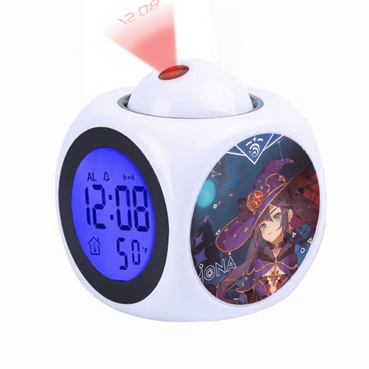 Projection Alarm Clock, Cartoon Genshin_Impact Academia Pattern Digital ...
