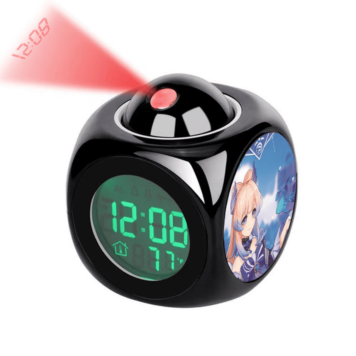 Projection Alarm Clock, Cartoon Genshin_Impact Academia Pattern Digital ...