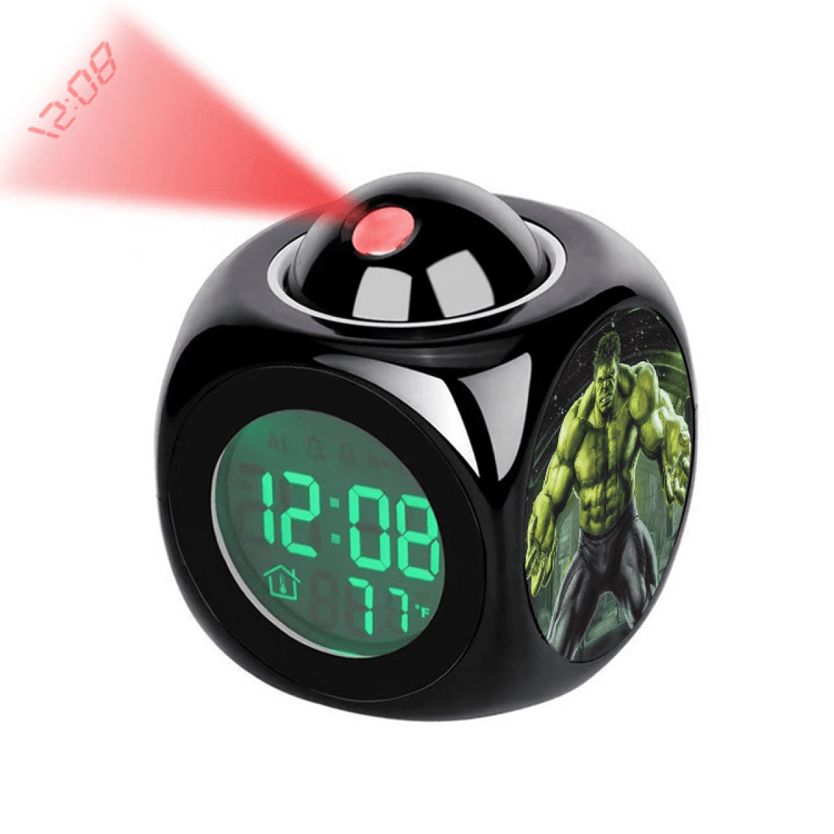 Projection Alarm Clock, Cartoon Hulk Pattern Digital Alarm Clock with ...