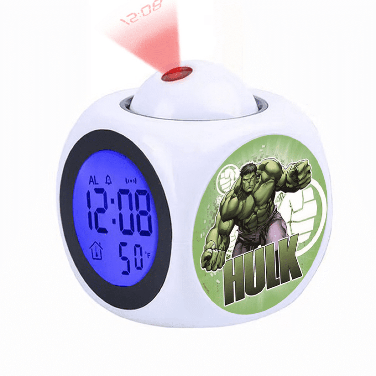 Projection Alarm Clock, Cartoon Hulk Pattern Digital Alarm Clock with ...