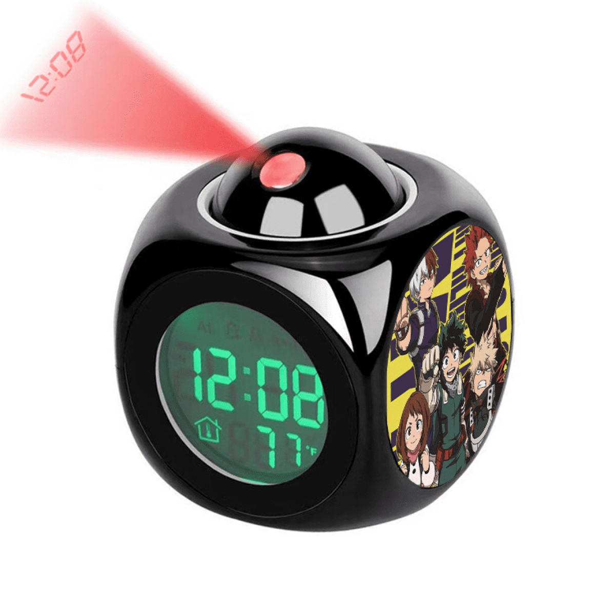 Projection Alarm Clock, Cartoon My Hero Academia Pattern Digital Alarm ...