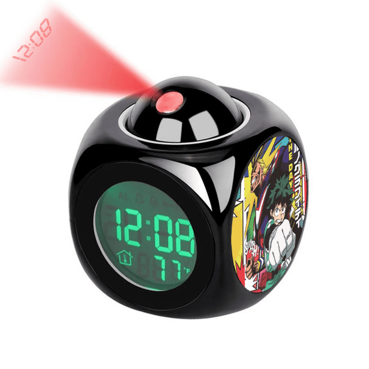 Projection Alarm Clock, Cartoon My Hero Academia Pattern Digital Alarm ...