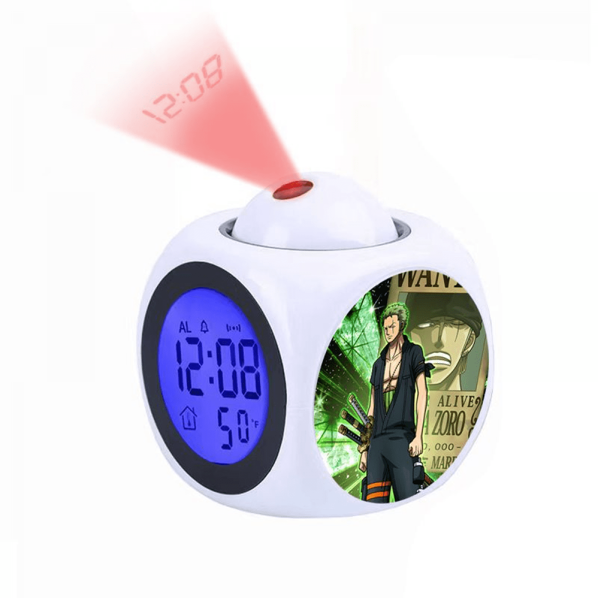 Projection Alarm Clock, Cartoon ONE_PIECE Pattern Digital Alarm Clock ...