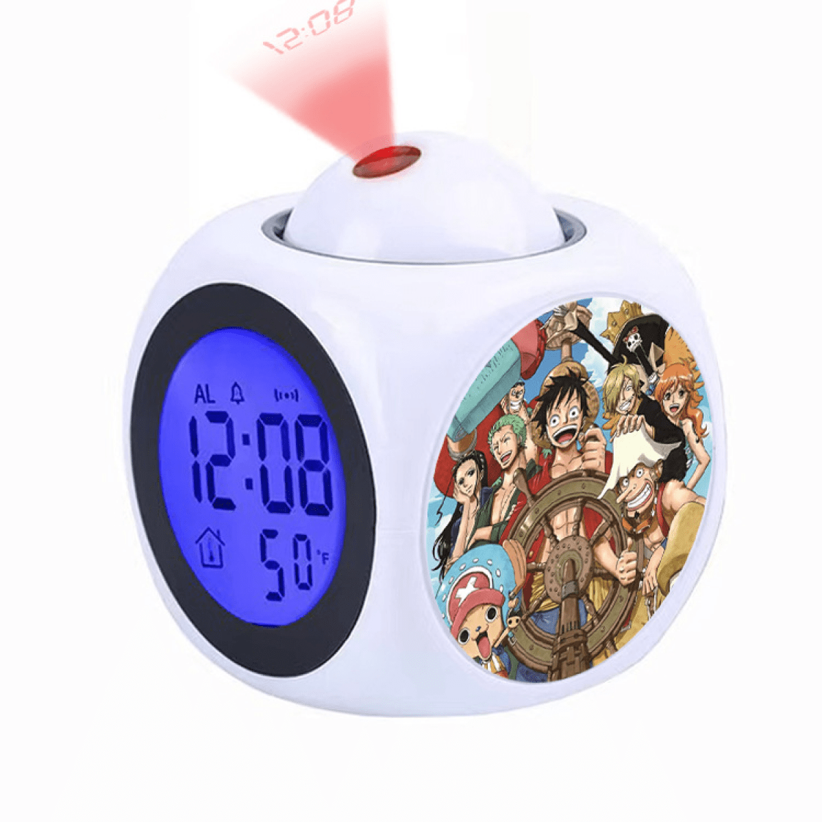 Projection Alarm Clock, Cartoon ONE_PIECE Pattern Digital Alarm Clock ...