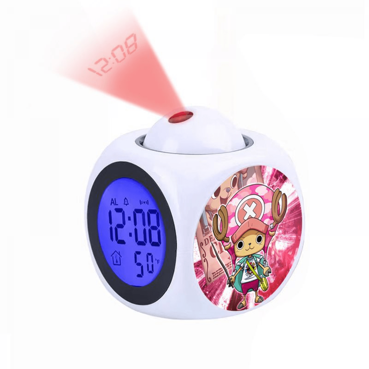 Projection Alarm Clock, Cartoon ONE_PIECE Pattern Digital Alarm Clock ...