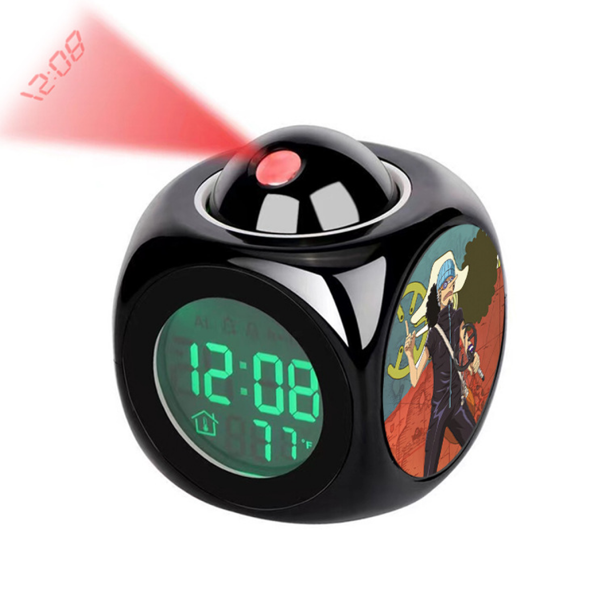 Projection Alarm Clock, Cartoon ONE_PIECE Pattern Digital Alarm Clock ...