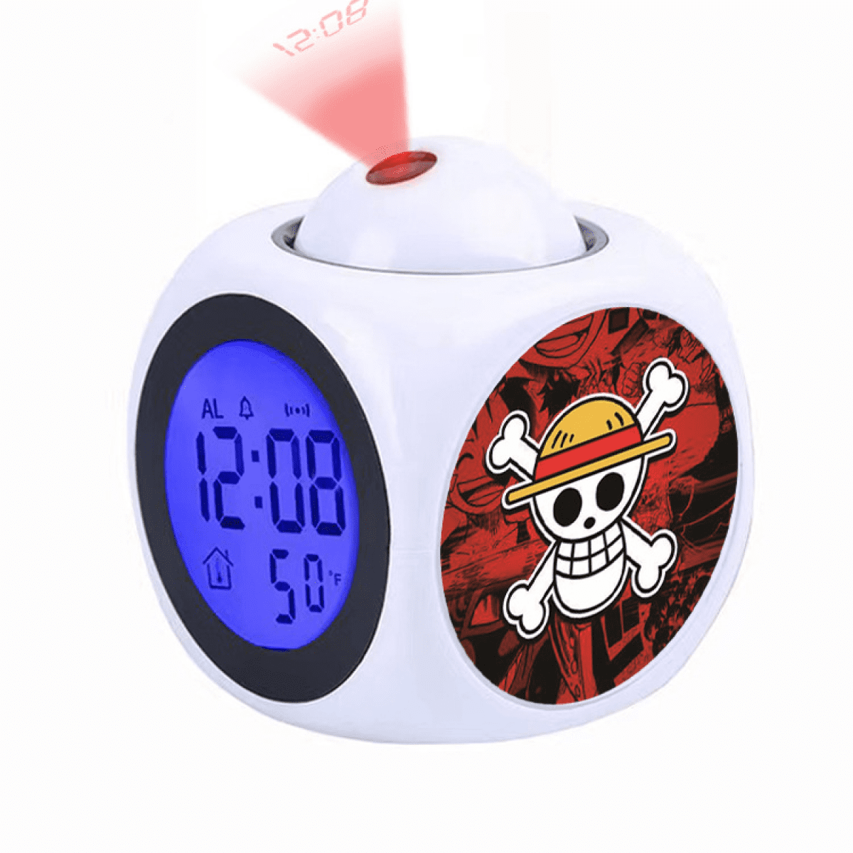 Projection Alarm Clock, Cartoon ONE_PIECE Pattern Digital Alarm Clock ...