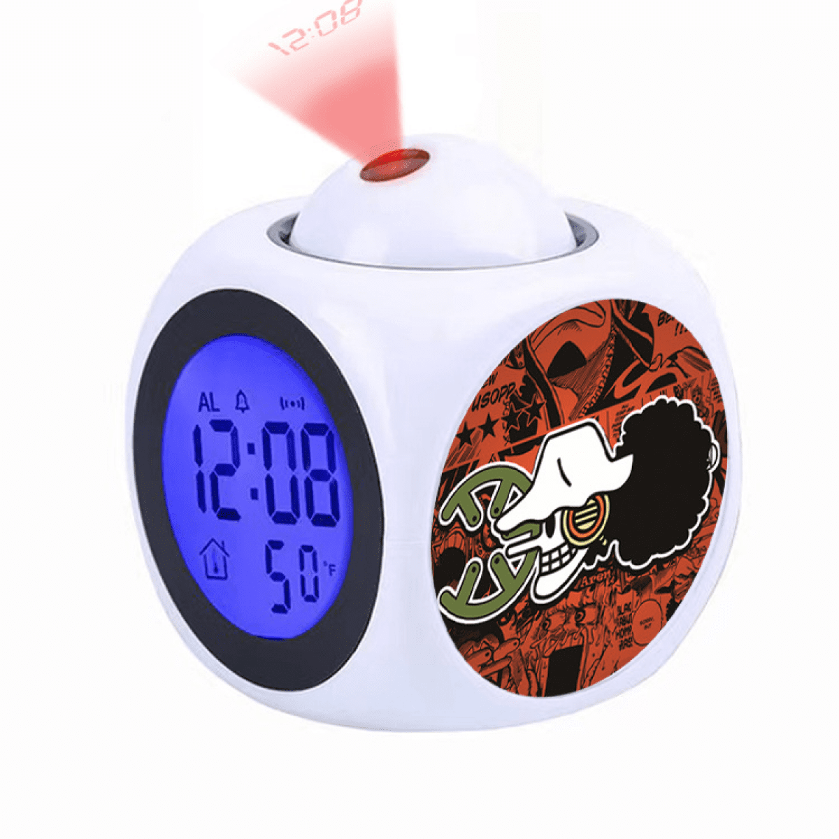 Projection Alarm Clock, Cartoon ONE_PIECE Pattern Digital Alarm Clock ...