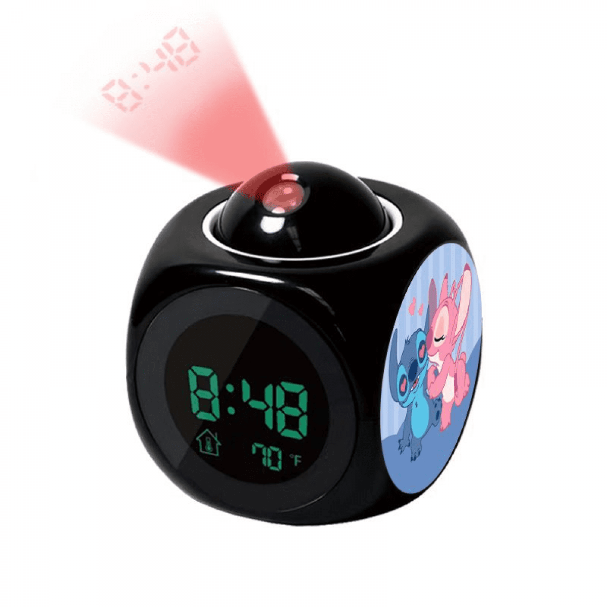 Projection Alarm Clock, Cartoon Stitch Pattern Digital Alarm Clock with ...