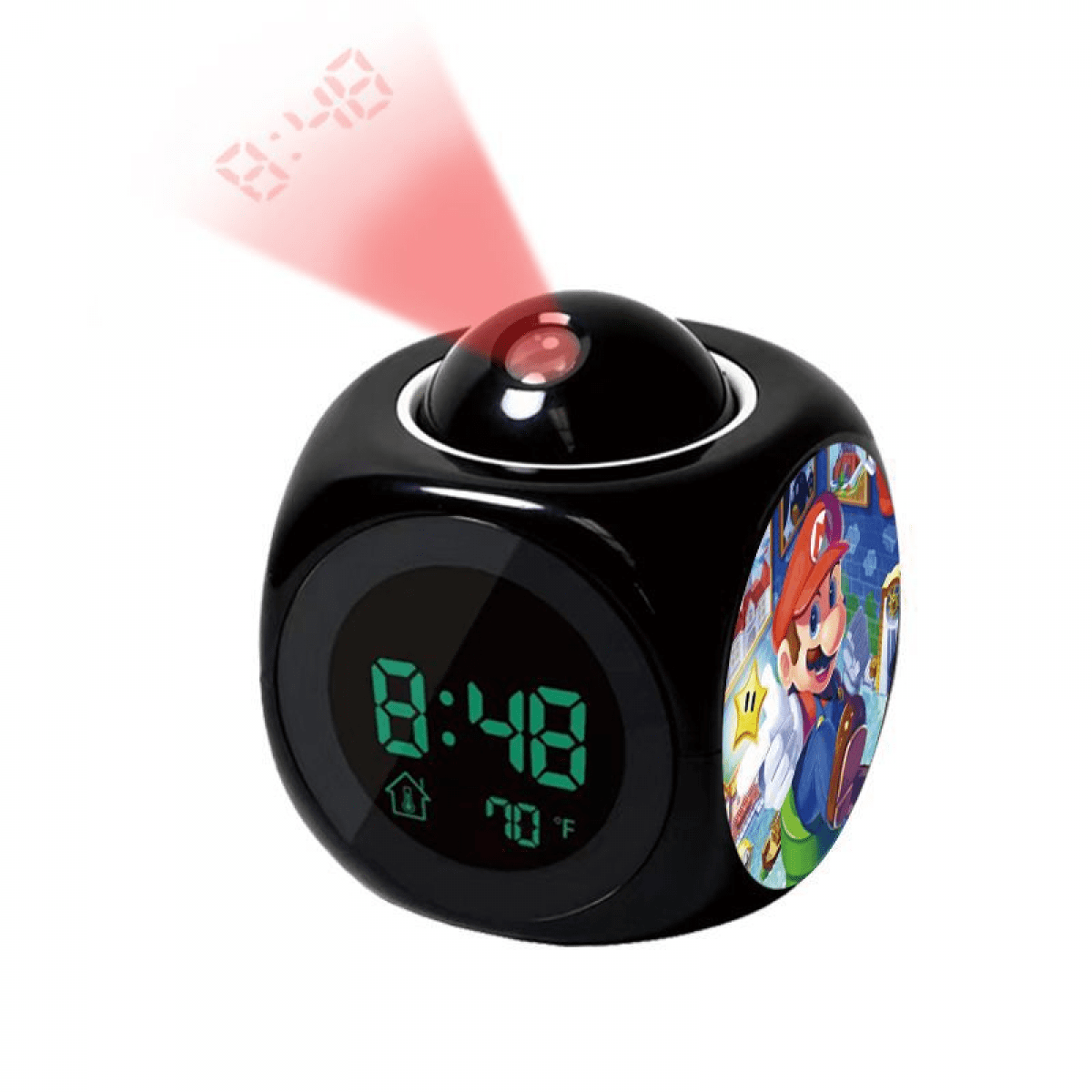 Projection Alarm Clock, Cartoon Super_Mario Pattern Digital Alarm Clock ...