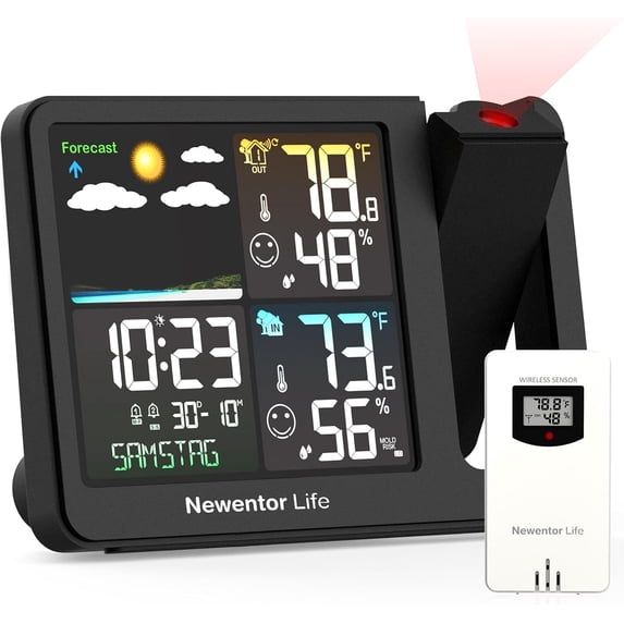Projection Alarm Clock, Clock for Bedroom Ceiling, Weather Station ...
