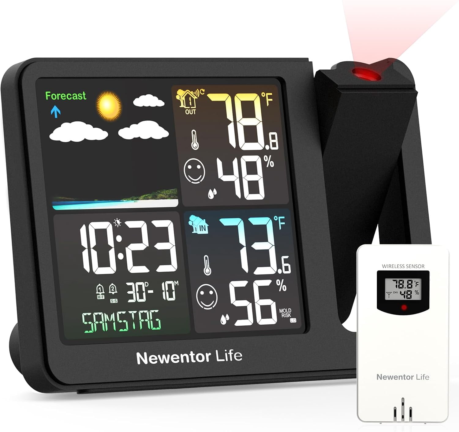 Projection Alarm Clock, Clock for Bedroom Ceiling, Weather Station ...