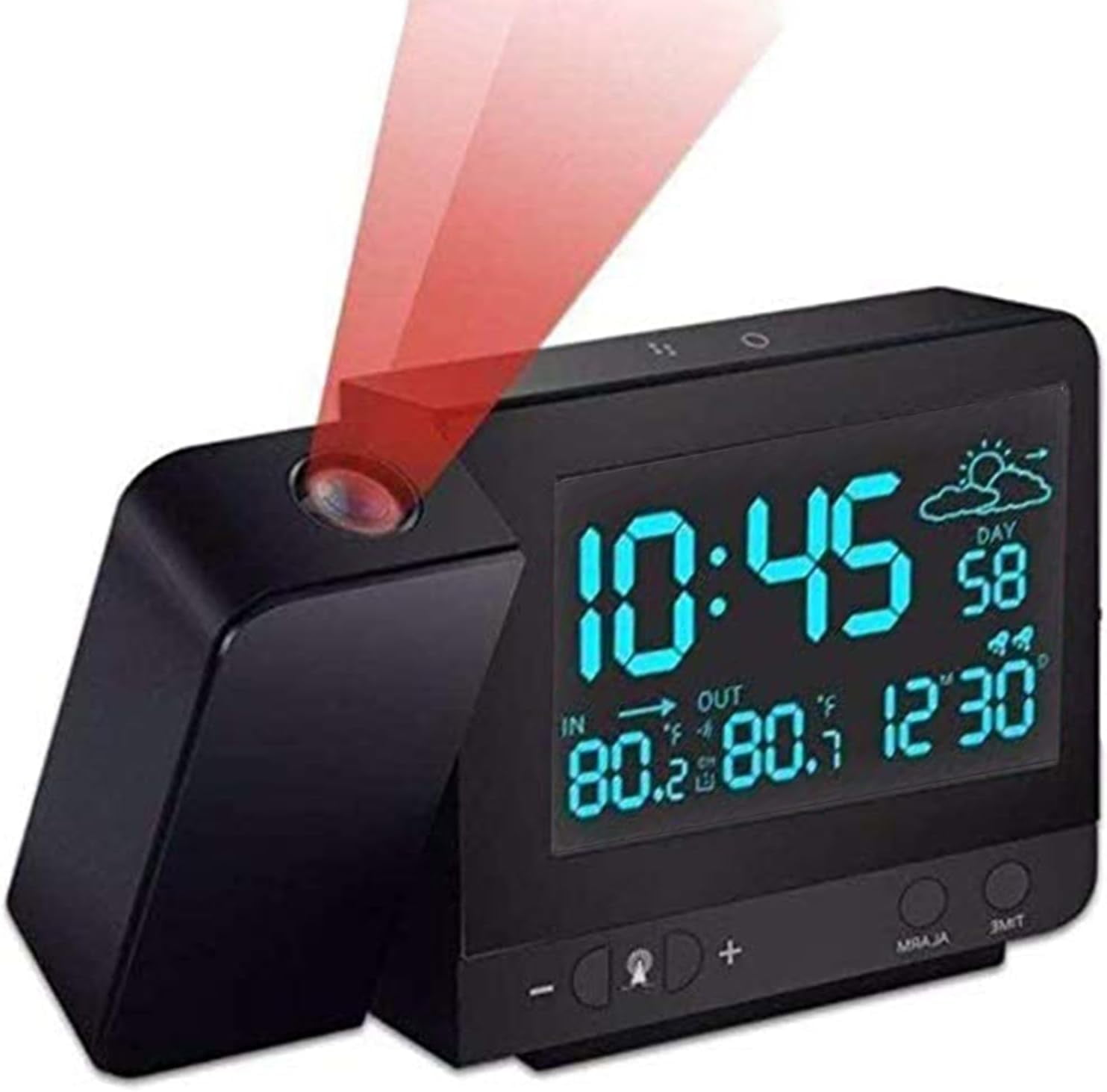 Projection Alarm Clock,Digital Clock with Weather Forecast,Indoor ...