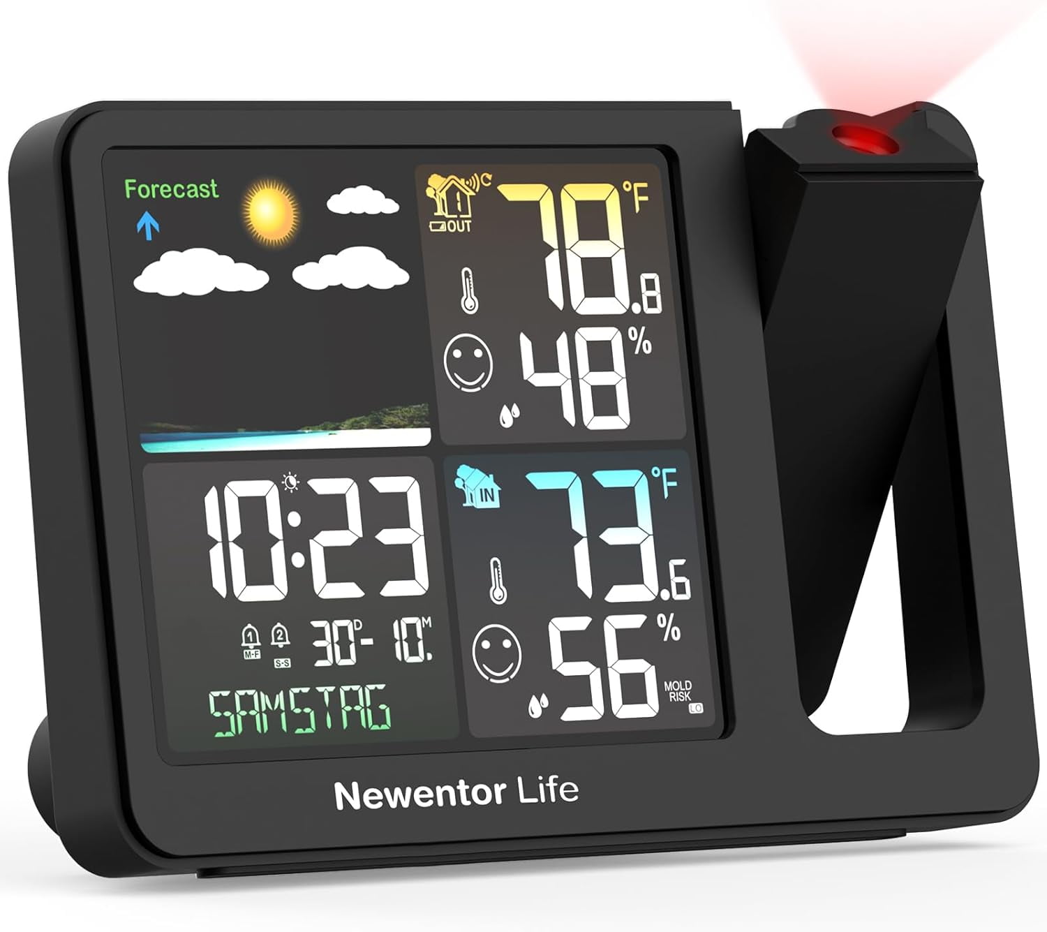 Projection Alarm Clock, Projection Clock for Bedroom Ceiling, Projector ...