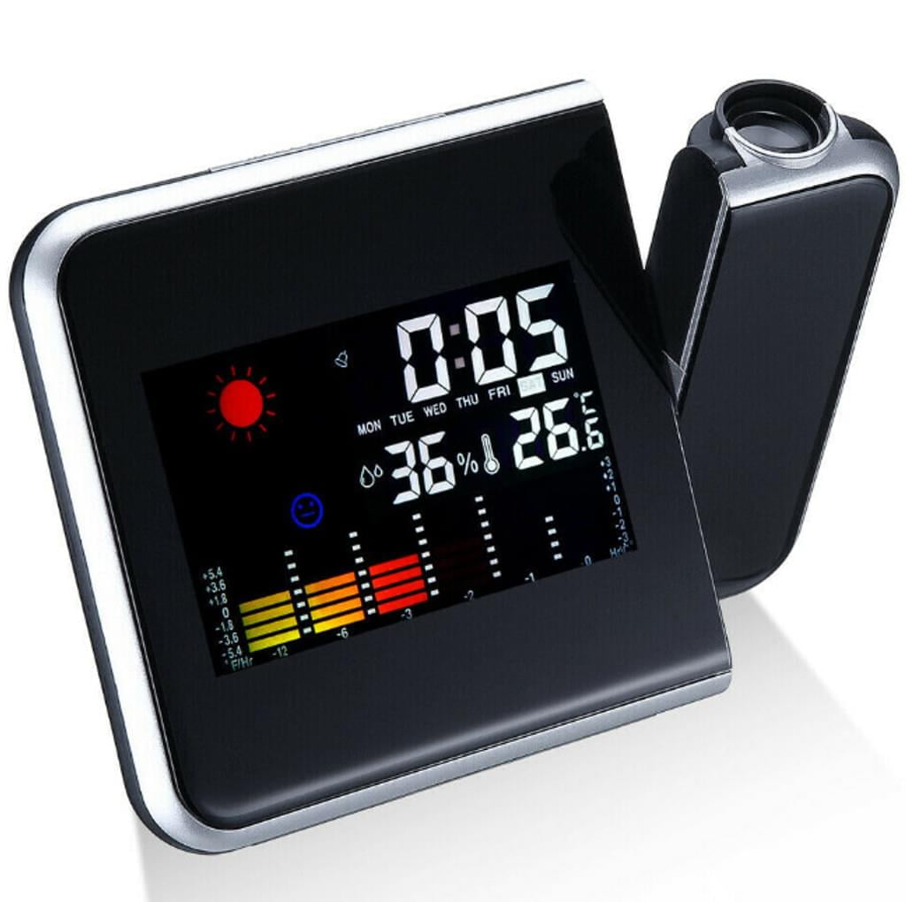 Projection Alarm Clock With Temperature Display - Hygrometer Indoor ...