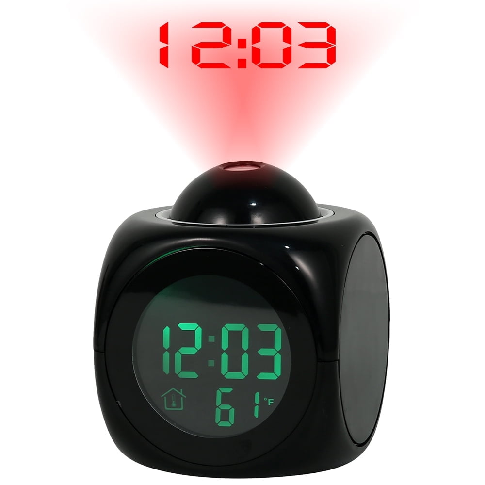 Projection Alarm Clock for Bedrooms, Wireless Indoor Outdoor ...