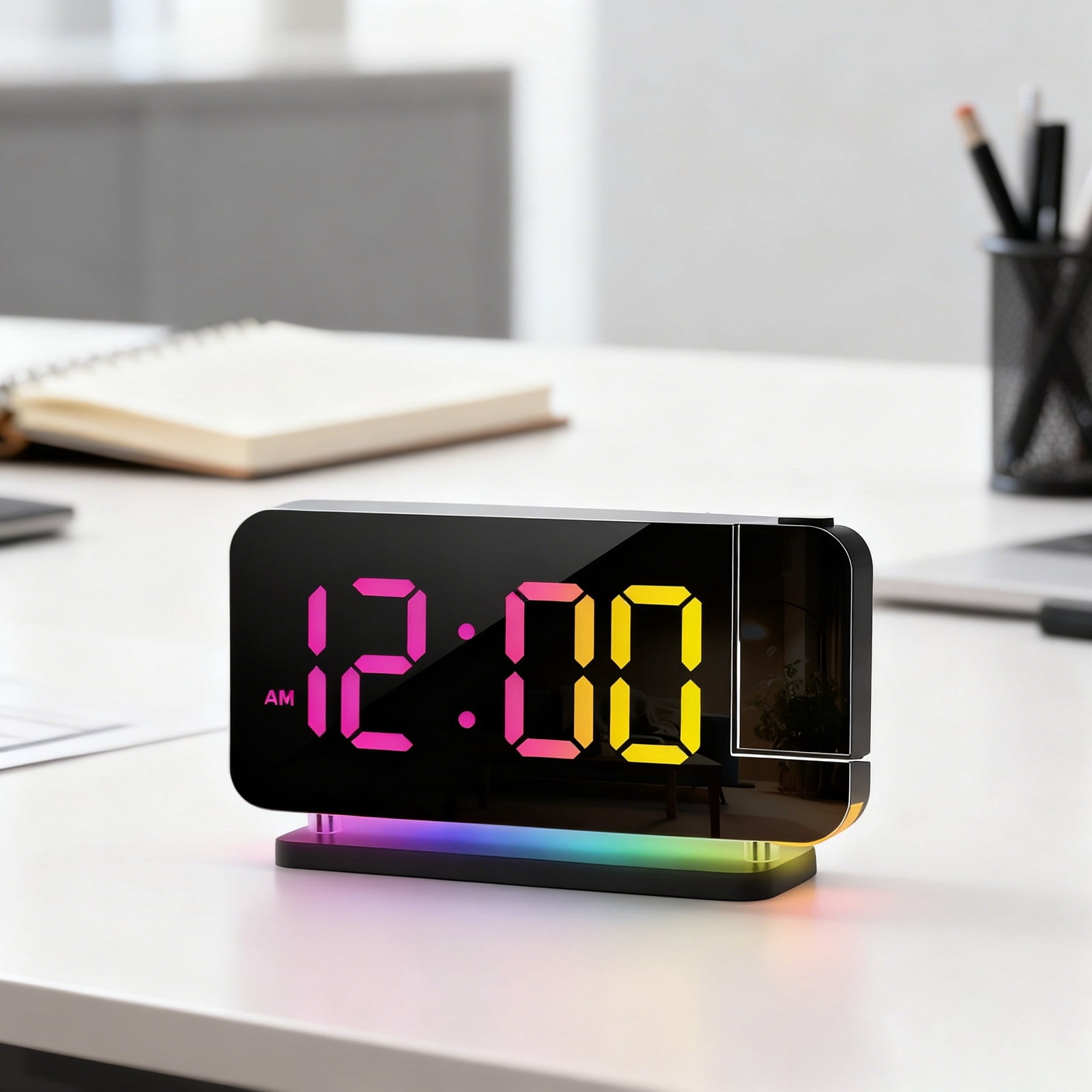 Projection Alarm Clocks for Bedrooms - 2025 New Alarm Clock with 180 ...