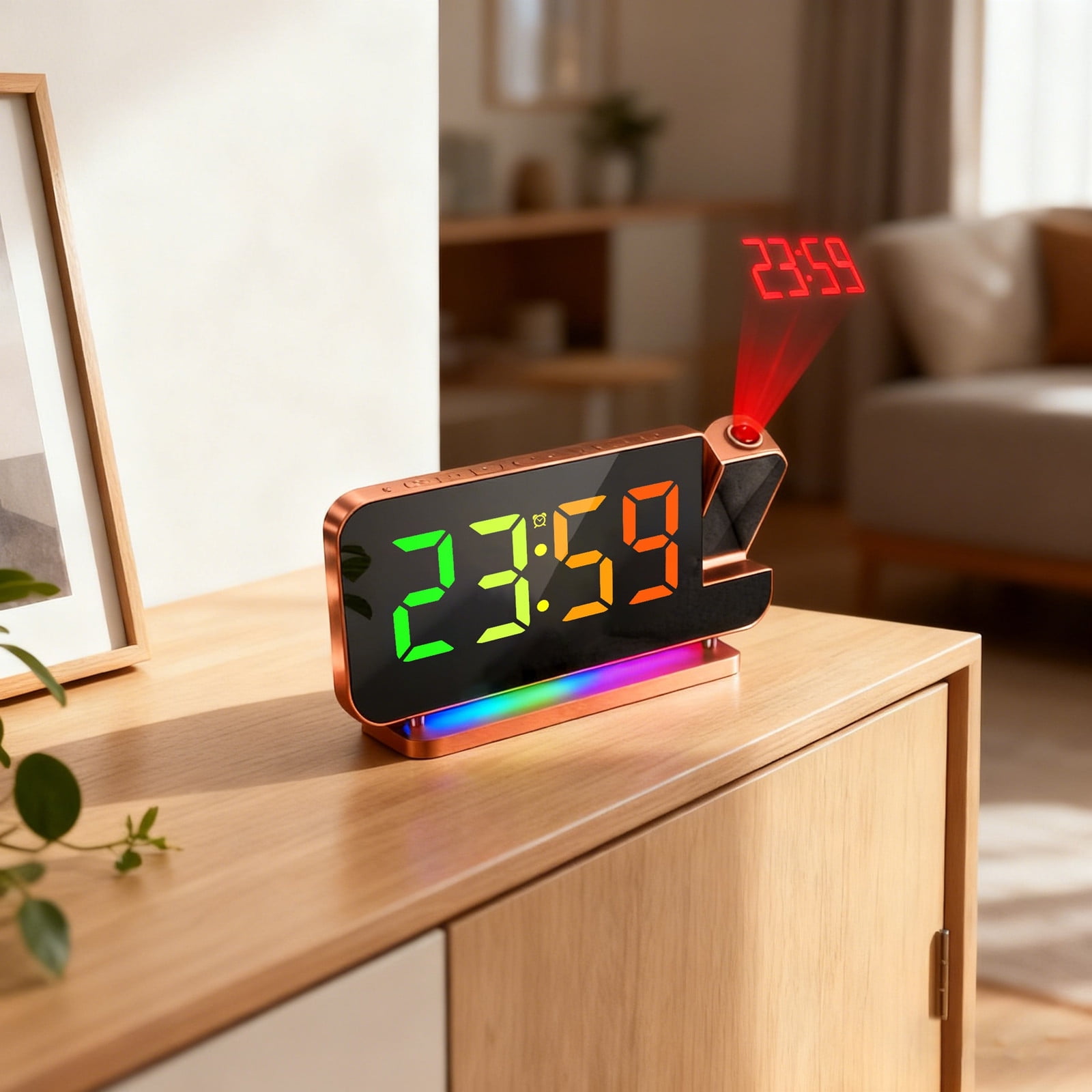 Projection Alarm Clocks for Bedrooms - 2025 New Alarm Clock with 180 ...
