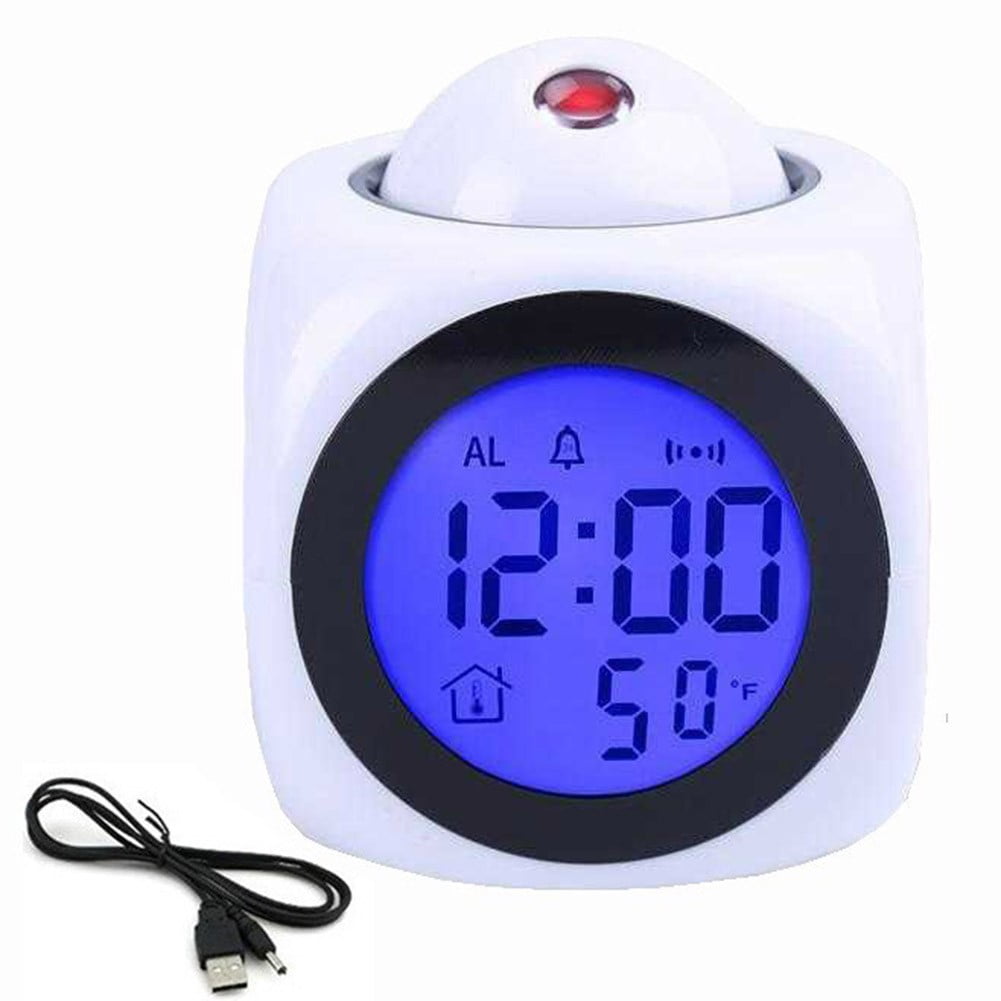 Projection Clock for Bedroom Ceiling-Night Stand Digital LED Projector ...