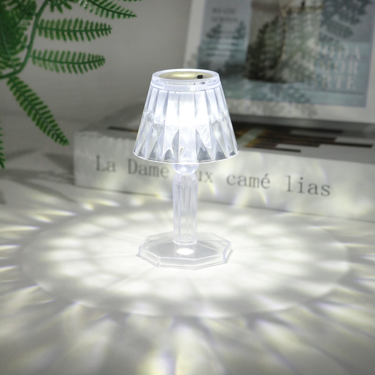 Touch Control Mini Crystal Desk Lamp - Dimmable LED, Bedside Decorative ...