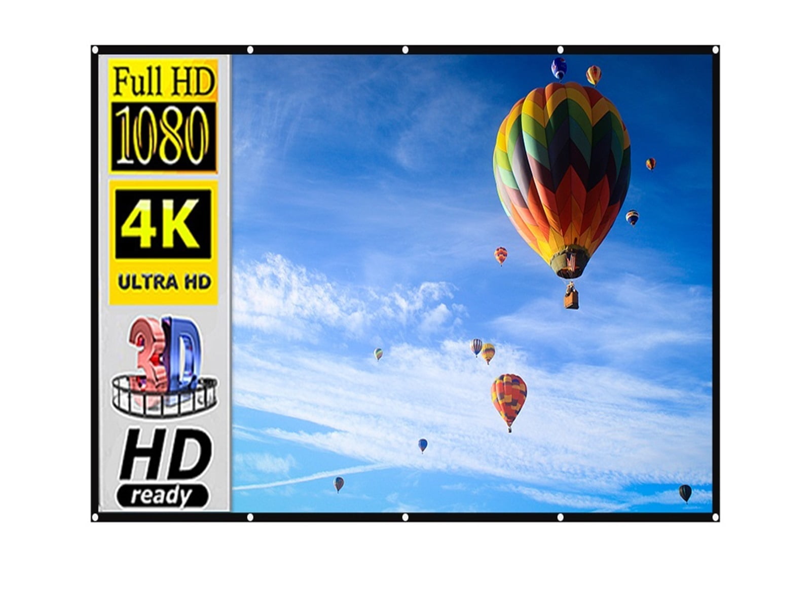 Projection Curtain 16: 9 Ratio Hight-Density 60-150Inch Foldable Anti ...