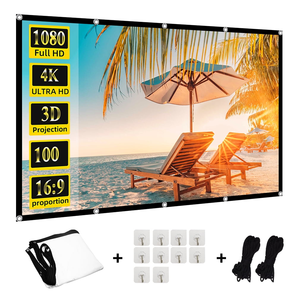 Projection Screen 100 Inch Projector Screen Rear Movie Screen Portable ...